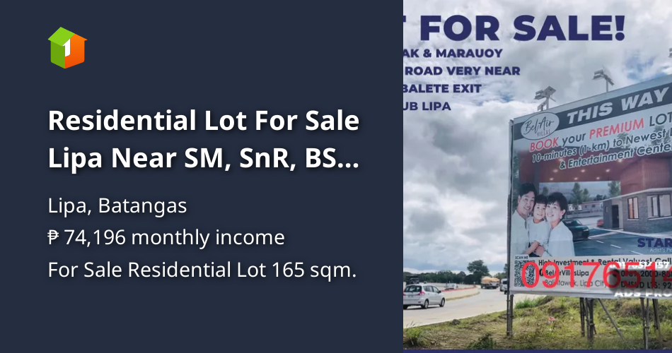 Residential Lot For Sale Lipa Near SM, SnR, BSU, and Startoll Exit ...