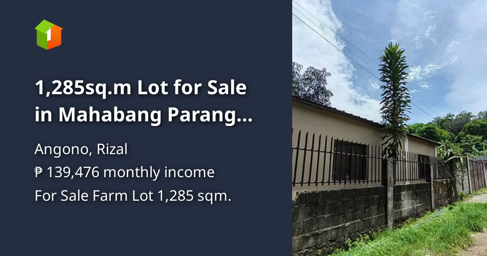 1,285sq.m Lot for Sale in Mahabang Parang Angono Rizal [Lots 🚜] (March ...