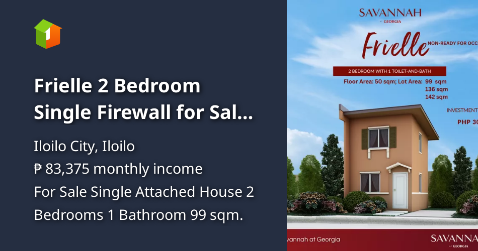Frielle 2 Bedroom Single Firewall for Sale (Pre-Selling) [Houses and ...