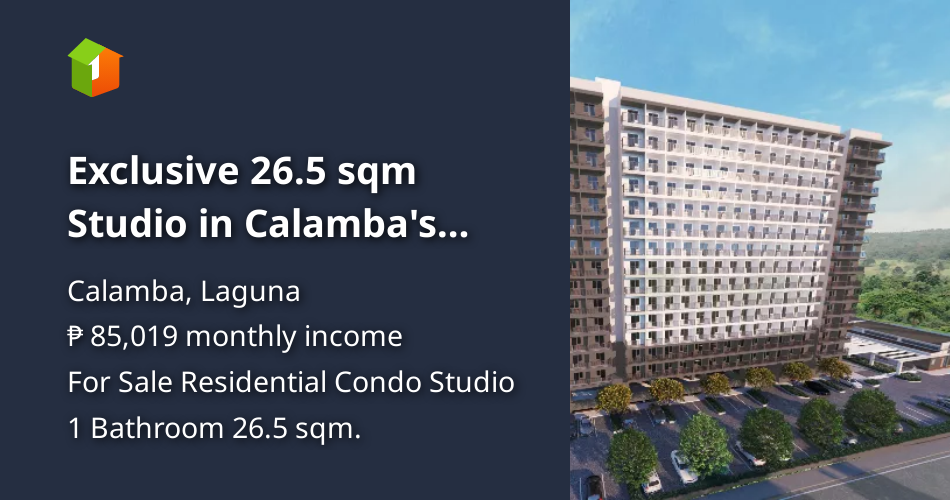 Exclusive 26.5 sqm Studio in Calamba's Gated RFID-Secured Mid-Rise Tower [Condos 🏙️] (June 2025 ...