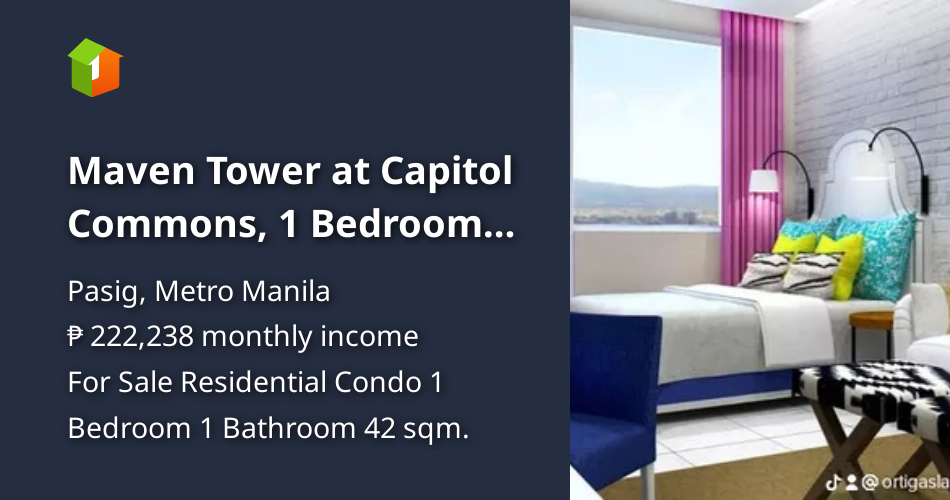 Maven Tower at Capitol Commons, 1 Bedroom, 44 SQM, located at Pasig ...