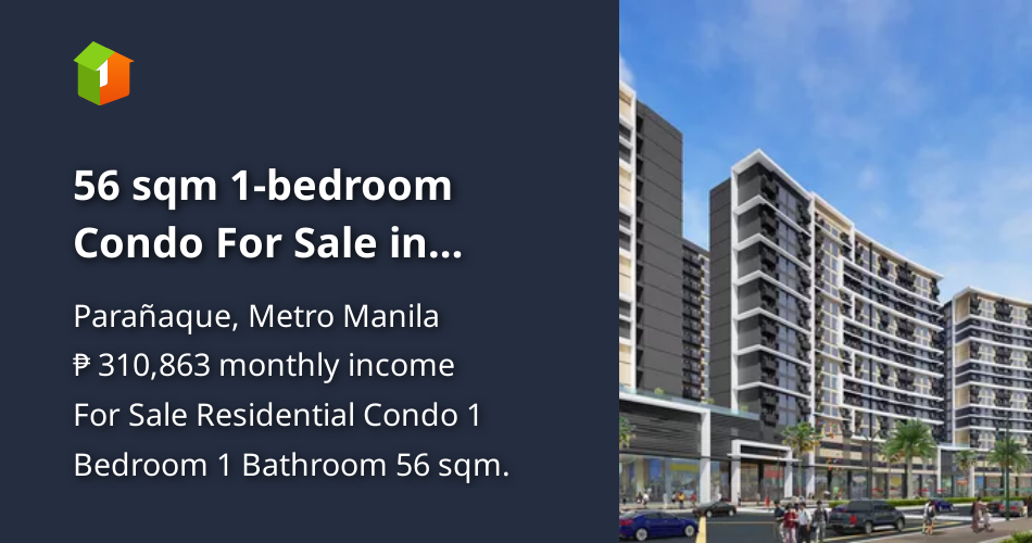 56 sqm 1-bedroom Condo For Sale in Gentry Manor Paranaque Metro Manila ...