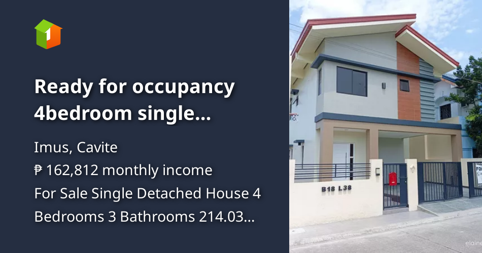 Ready for occupancy 4bedroom single detached for sale in imus cavite ...