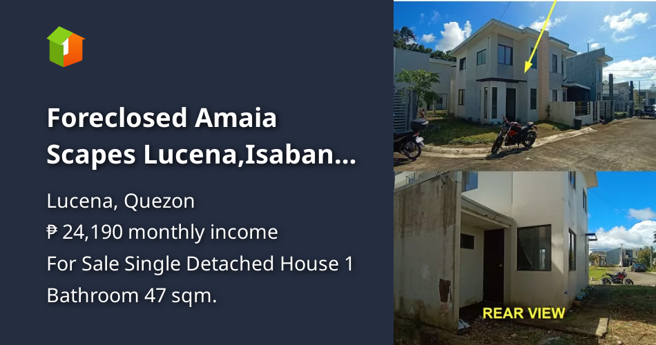 Foreclosed Amaia Scapes Lucena,Isabang, Lucena City, Quezon For Sale ...