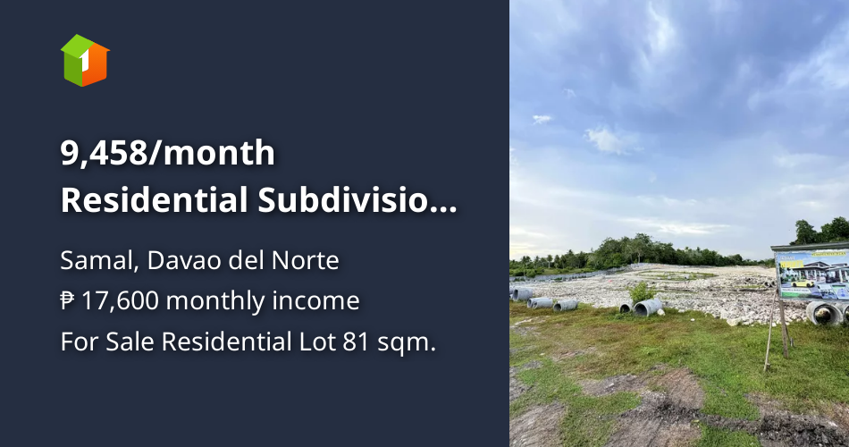 9,458/month Residential Subdivision Lot in Samal Island, Davao ...
