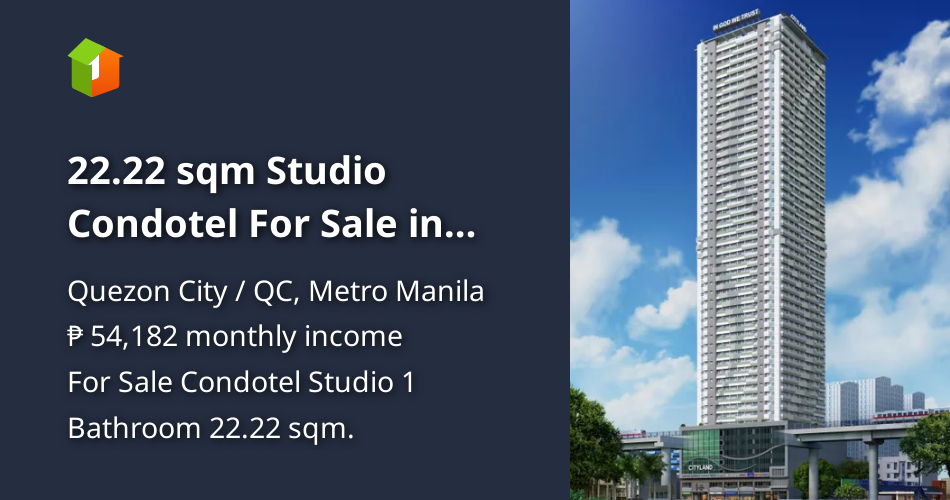 22.22 sqm Studio Condotel For Sale in Quezon City / QC Metro Manila ...