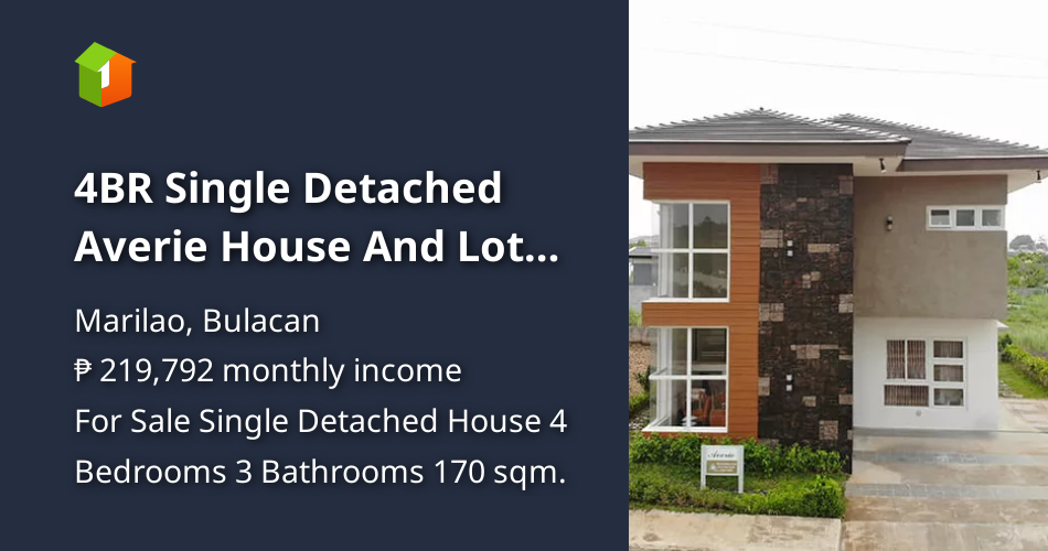 4BR Single Detached Averie House And Lot For Sale in Marilao Bulacan ...