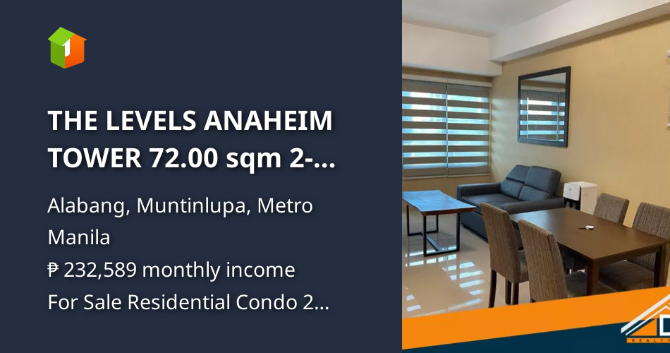THE LEVELS ANAHEIM TOWER 72.00 sqm 2-bedroom Condo For Sale in Alabang ...