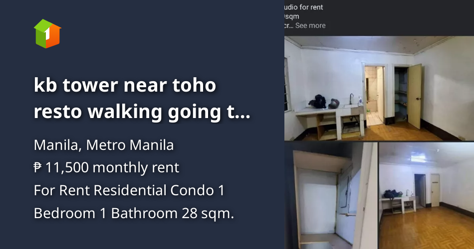 Kb tower near toho resto walking going to ongpin 5min [Condos 🏙️ ...