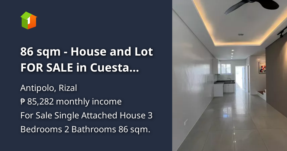 86 sqm - House and Lot FOR SALE in Cuesta Verde Antipolo [Houses and ...