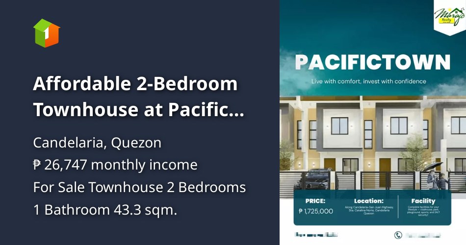 Affordable 2-Bedroom Townhouse at Pacific Town Candelaria, Quezon ...