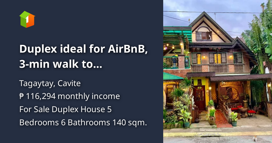 Duplex ideal for AirBnB, 3-min walk to Aguinaldo Highway, 3-min drive ...
