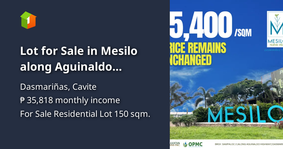 Lot for Sale in Mesilo along Aguinaldo Highway, Dasma near Medcor ...