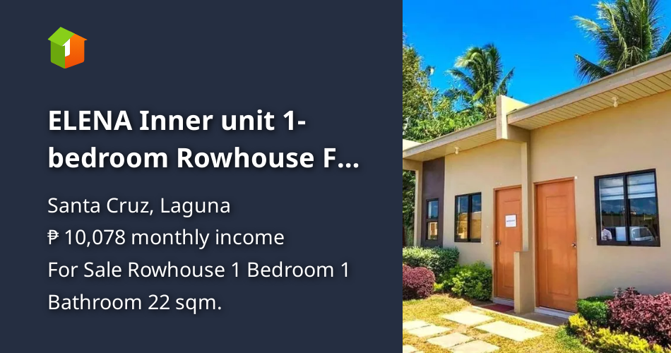 ELENA Inner unit 1-bedroom Rowhouse For Sale in Santa Cruz Laguna ...