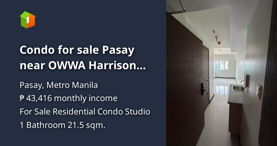 Condo for sale Pasay near OWWA Harrison Pasay [Condos 🏙️] (October 2024 ...