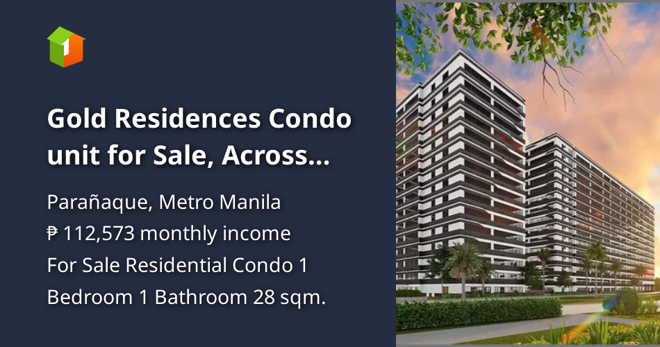 Gold Residences Condo unit for Sale, Across NAIA Terminal 1 [Condos 🏙️ ...