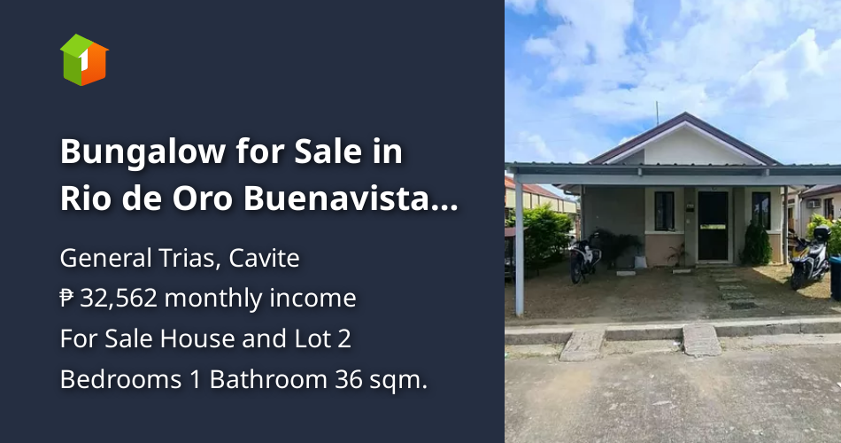 Bungalow for Sale in Rio de Oro Buenavista General Trias Cavite [Houses ...
