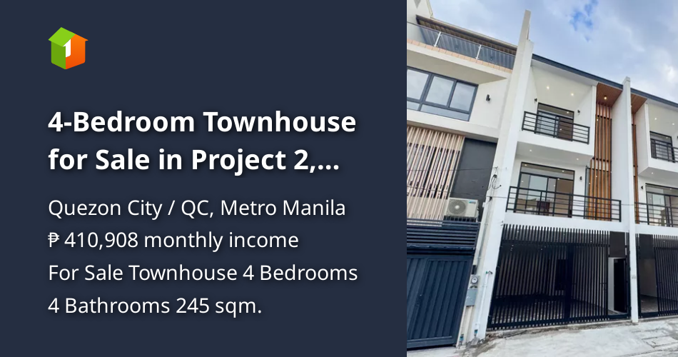 4-Bedroom Townhouse for Sale in Project 2, Quezon City [Houses and Lots ...