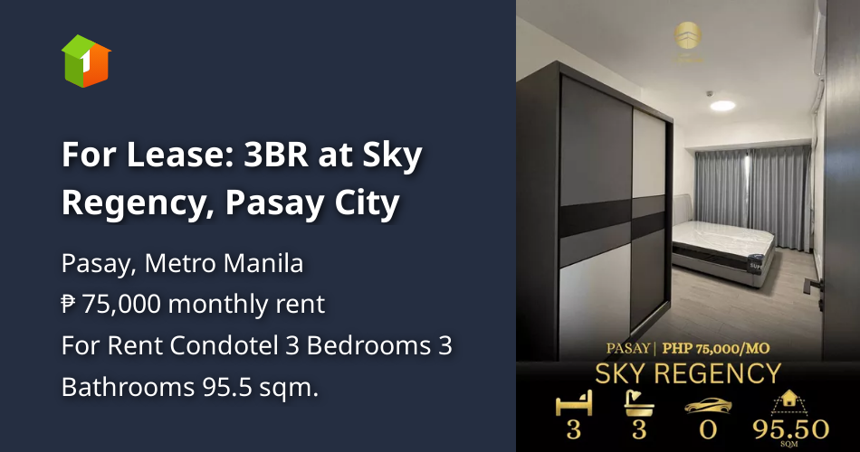 For Lease: 3BR at Sky Regency, Pasay City [Condos 🏙️] (December 2025 ...