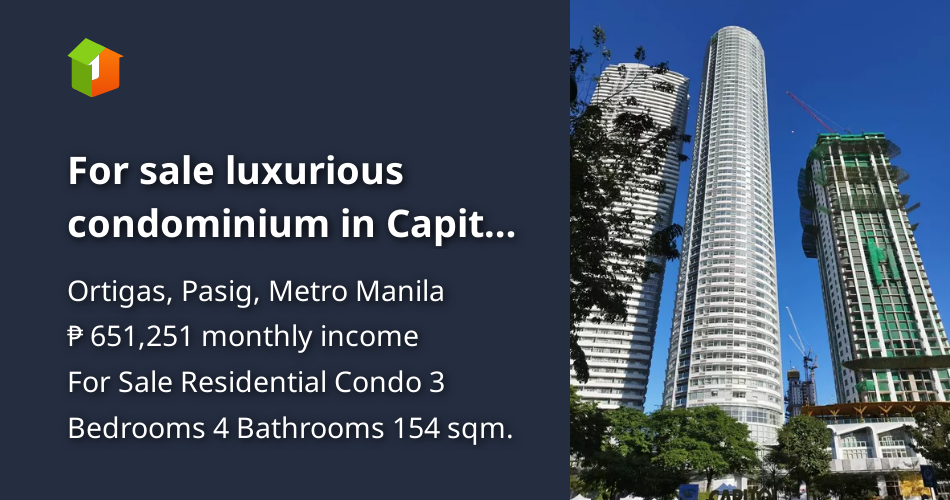 For sale luxurious condominium in Capitol Commons, Pasig City [Condos 🏙 ...