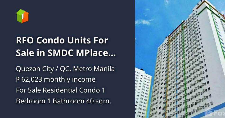 RFO Condo Units For Sale in SMDC MPlace Residences South Triangle ...