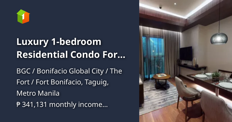 Luxury 1-bedroom Residential Condo For Sale in BGC Taguig above ...