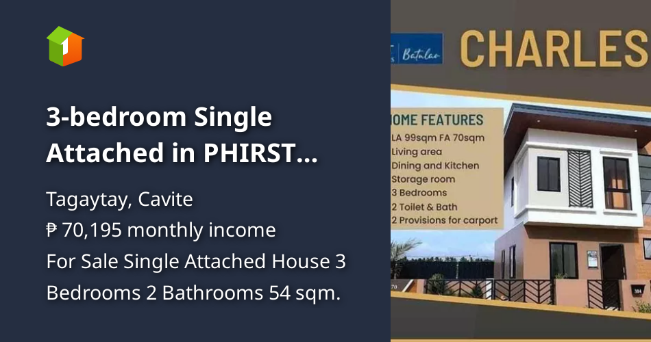 3-bedroom Single Attached in PHIRST EDITIONS Batulao Tagaytay [Houses and Lots 🏘️] (October 2025 ...