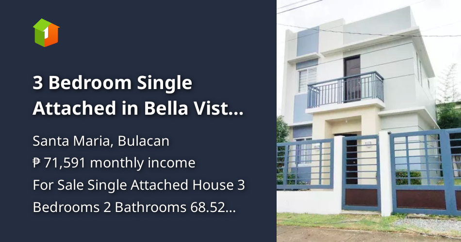3 Bedroom Single Attached in Bella Vista Subdivision in Sta. Maria Bul ...