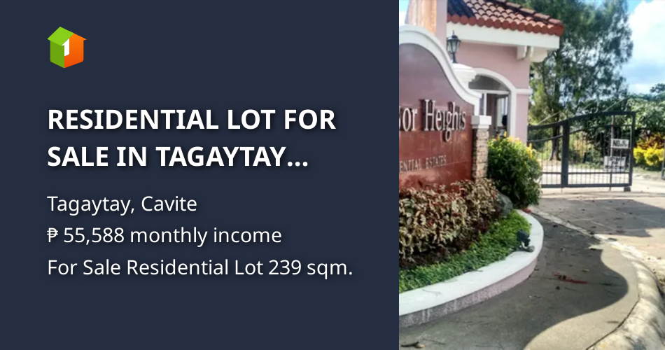 RESIDENTIAL LOT FOR SALE IN TAGAYTAY WINDSOR HEIGHTS SUBDIVISION ...