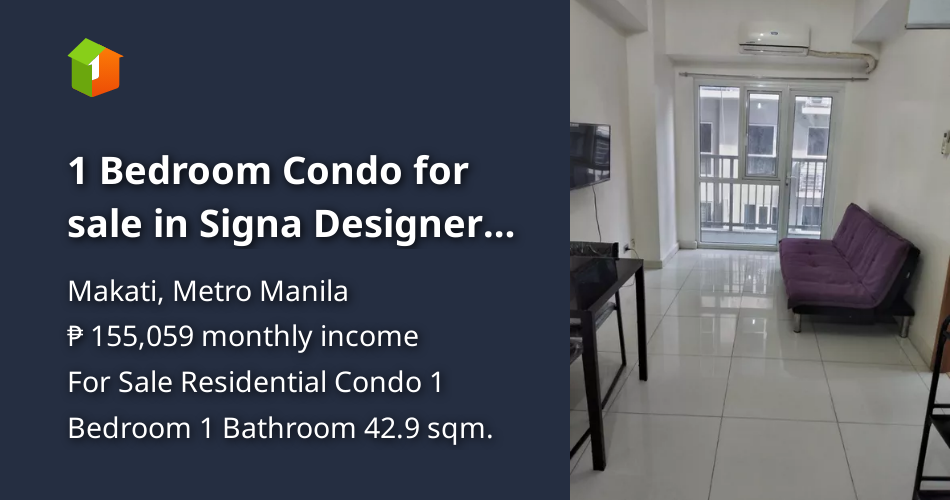 1 Bedroom Condo for sale in Signa Designer Residences [Condos 🏙️ ...