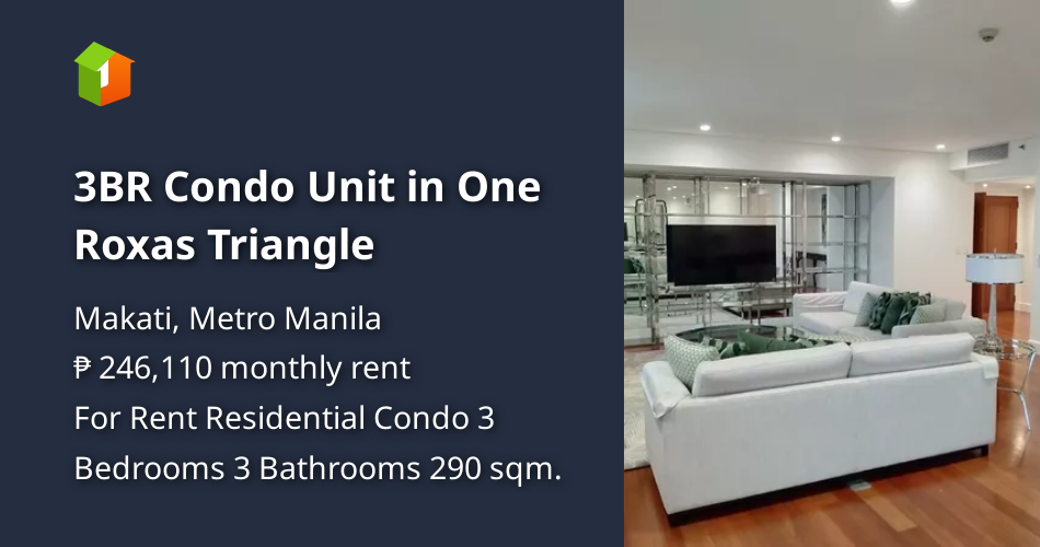 3BR Condo Unit in One Roxas Triangle [Condo 🏙️] (November 2022) in ...