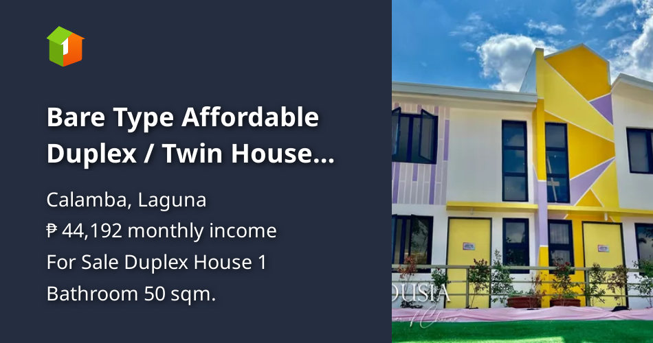 Bare Type Affordable Duplex / Twin House For Sale in Calamba Laguna ...