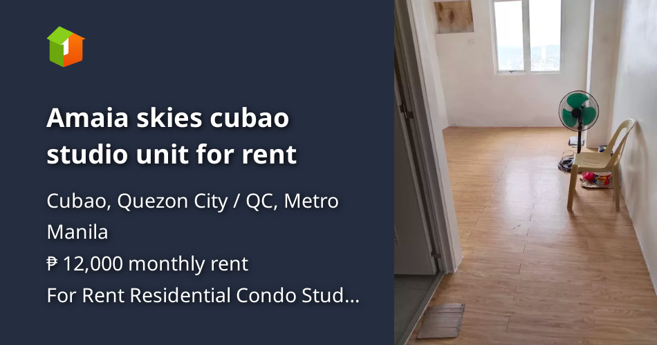 Amaia skies cubao studio unit for rent [Condos 🏙️] (November 2025) in ...