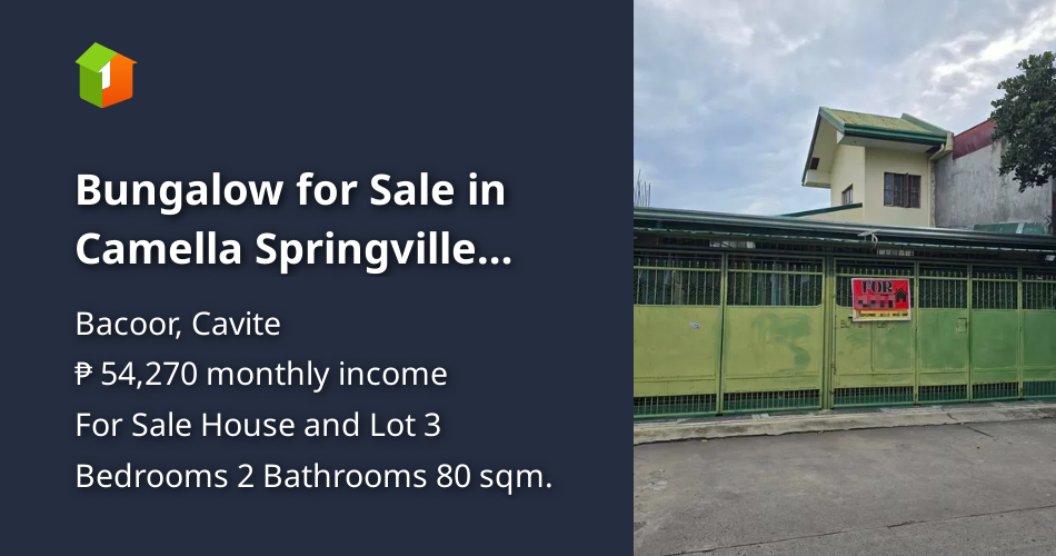 Bungalow for Sale in Camella Springville Molino Daang-Hari Bacoor ...