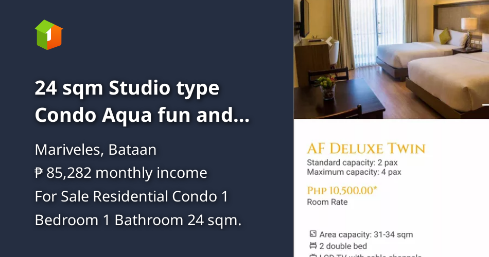 24 sqm Studio type Condo Aqua fun and Golf Villa seaview and golf view ...