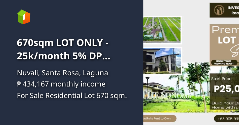 670sqm LOT ONLY - 25k/month 5% DP PERPETUAL OWNERSHIP! [Lots 🚜 ...
