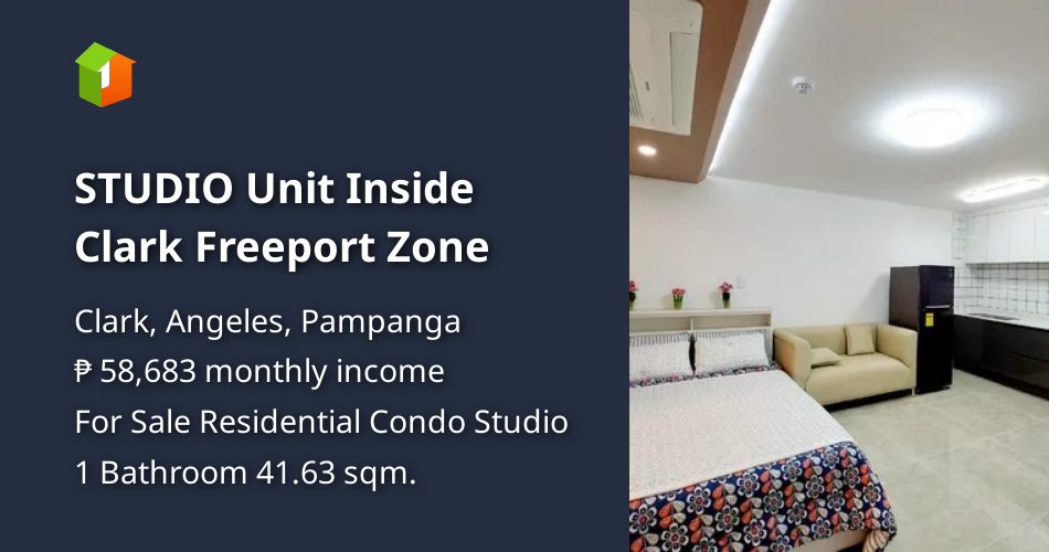 STUDIO Unit Inside Clark Freeport Zone [Condos 🏙️] (February 2025) in Clark, Angeles, Pampanga ...