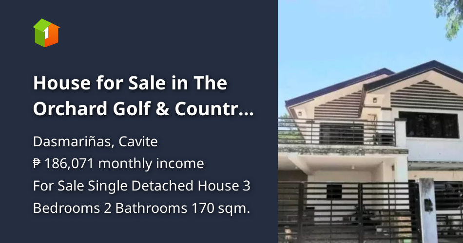 House for Sale in The Orchard Golf & Country Club Dasmarinas Cavite ...