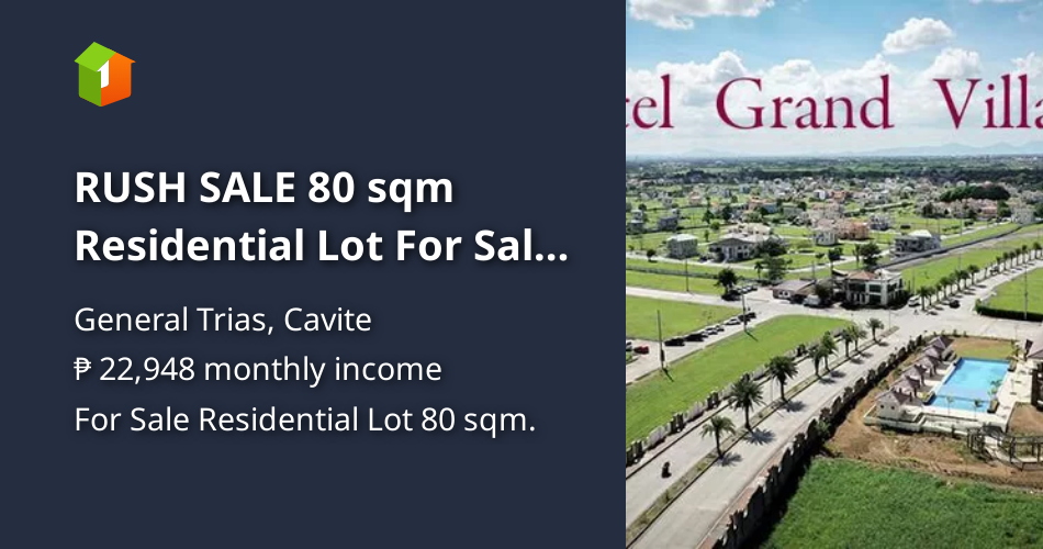 RUSH SALE 80 sqm Residential Lot For Sale in Antel Grand Village Cavite ...