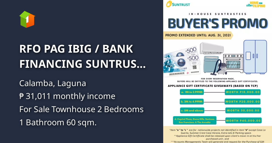 RFO PAG IBIG / BANK FINANCING SUNTRUST LAGUNA [Houses and Lots 🏘️ ...