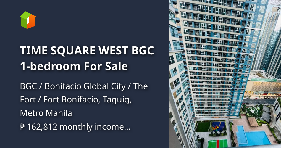 TIME SQUARE WEST BGC 1-bedroom For Sale [Condos 🏙️] (September 2025) in ...