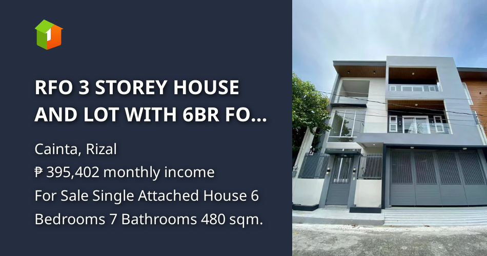 RFO 3 STOREY HOUSE AND LOT WITH 6BR FOR SALE IN CAINTA RIZAL [House and ...
