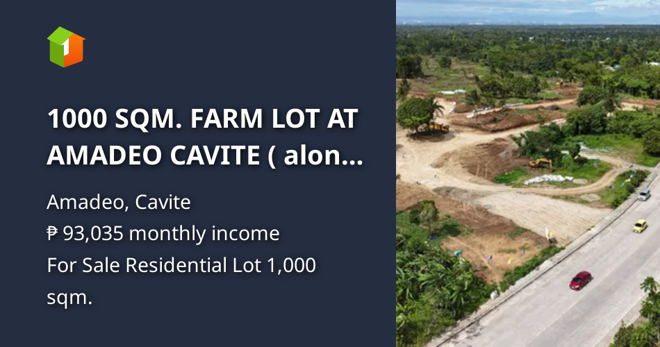1000 SQM. FARM LOT AT AMADEO CAVITE ( along east west road) [Lots 🚜 ...