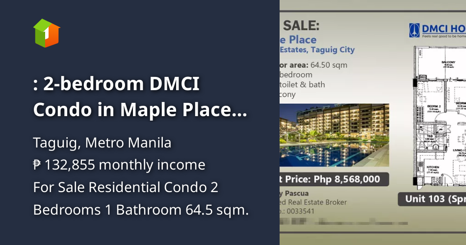 : 2-bedroom DMCI Condo in Maple Place Acacia Estates Taguig near BGC ...