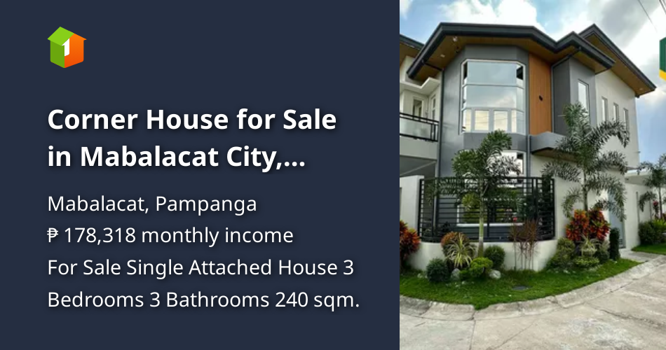 Corner House for Sale in Mabalacat City, Pampanga [Houses and Lots 🏘️] (August 2024) in ...