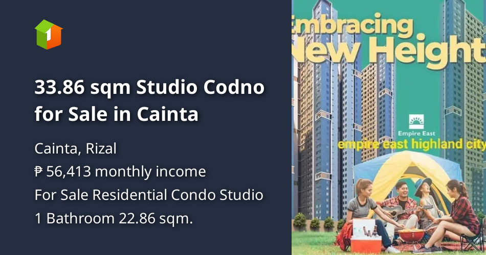 33.86 sqm Studio Codno for Sale in Cainta [Condos 🏙️] (October 2023) in Cainta, Rizal for sale