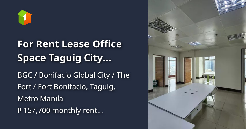 For Rent Lease Office Space Taguig City Manila 166 sqm [Commercial ...