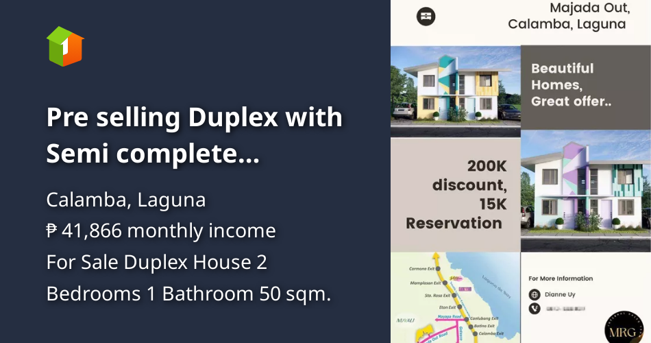 Pre selling Duplex with Semi complete turnover in Majada Out Calamba ...