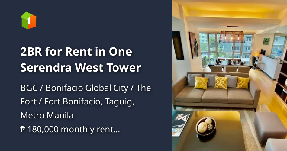 2BR for Rent in One Serendra West Tower [Condos 🏙️] (January 2023) in ...
