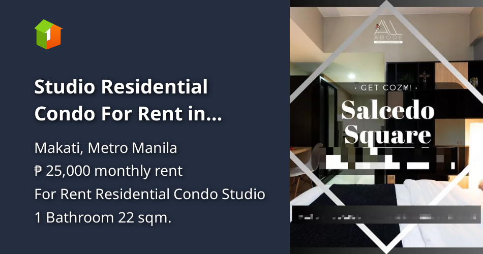 Studio Residential Condo For Rent in Salcedo Square Residences [Condos 🏙️] (February 2025) in ...
